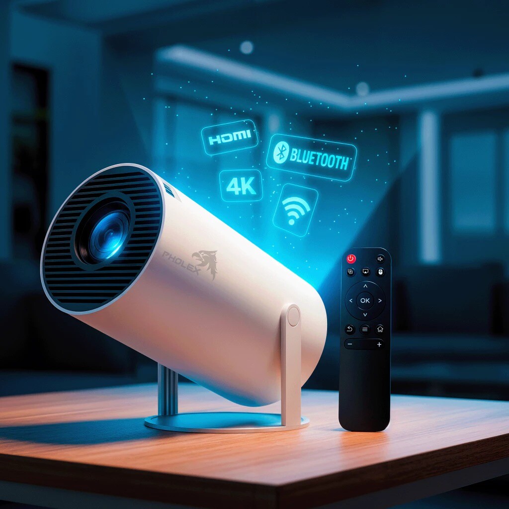 Projetor HY300 Portátil - Experiência Cinema em Casa com 4K Ultra HD