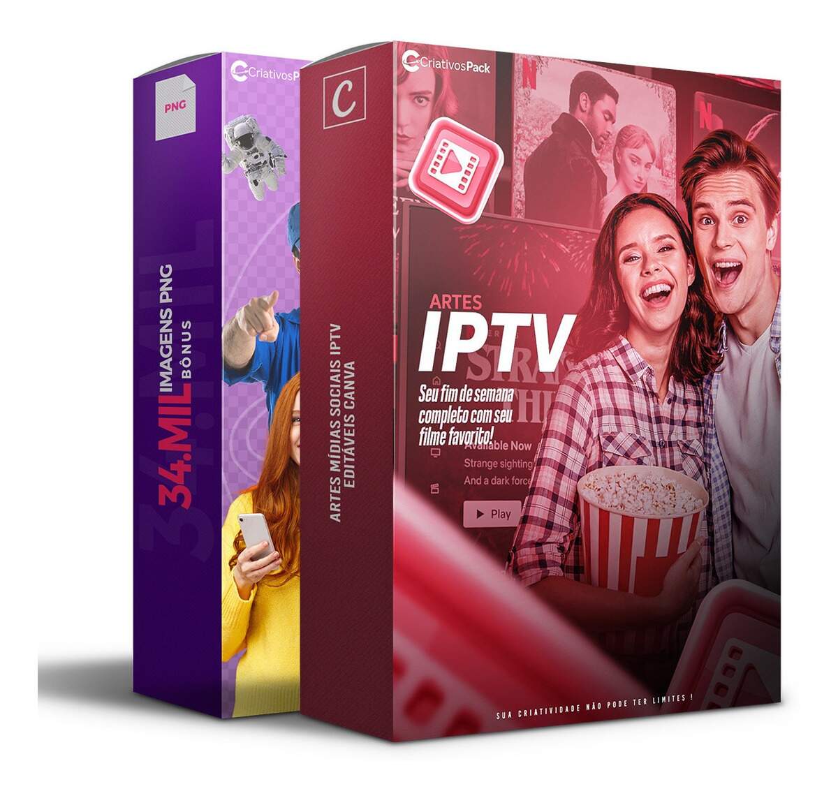 Pack Iptv Editável Direto No Canva - 50 Artes