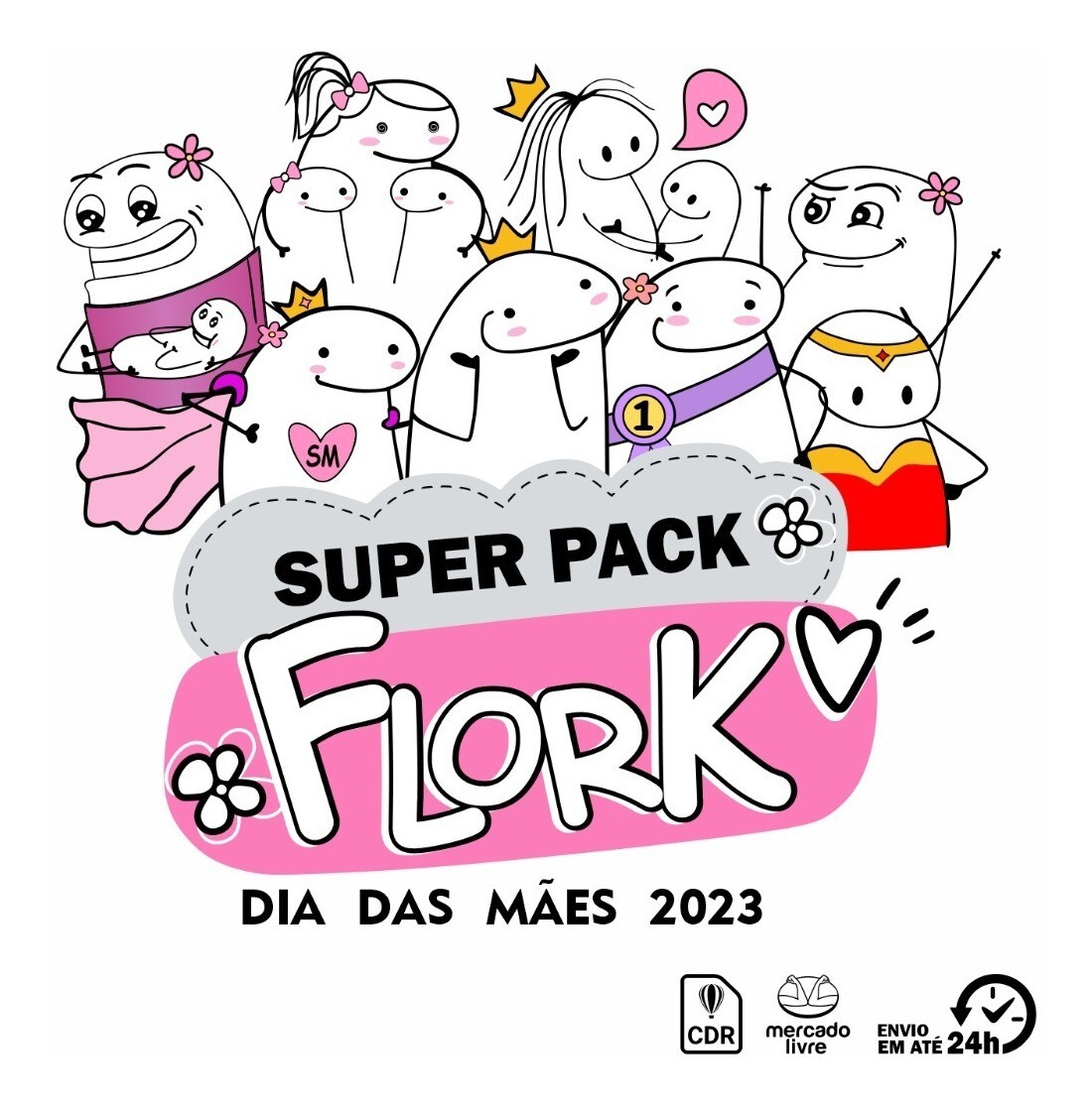 Pack Flork Dia Das Mães Arquivo Editáveis Cdr Png Sublimação