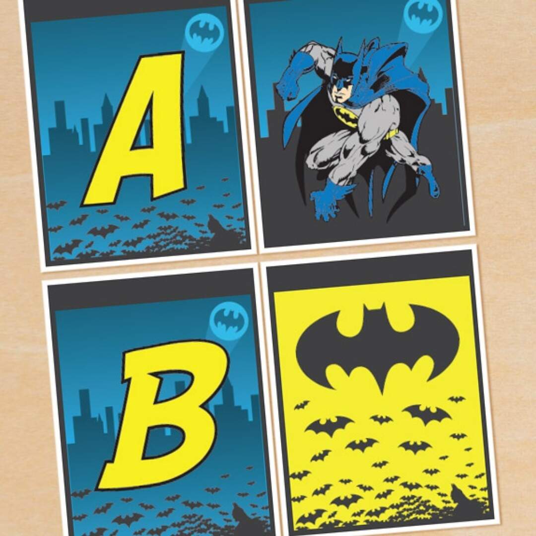 Banderín / Guirnalda Para Imprimir Temática De Batman Comic