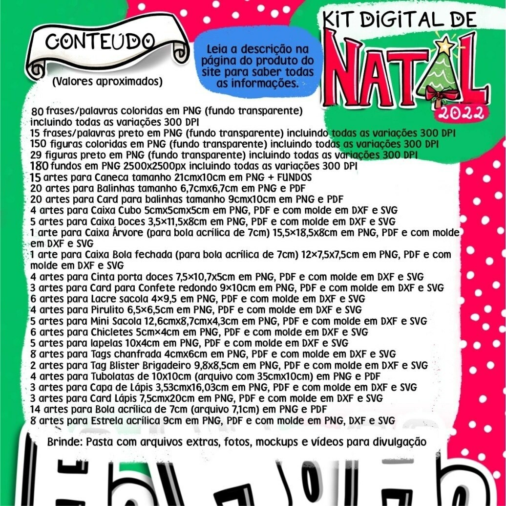 Kit Digital Natal Pandoca 2022 Arquivos Png Completo