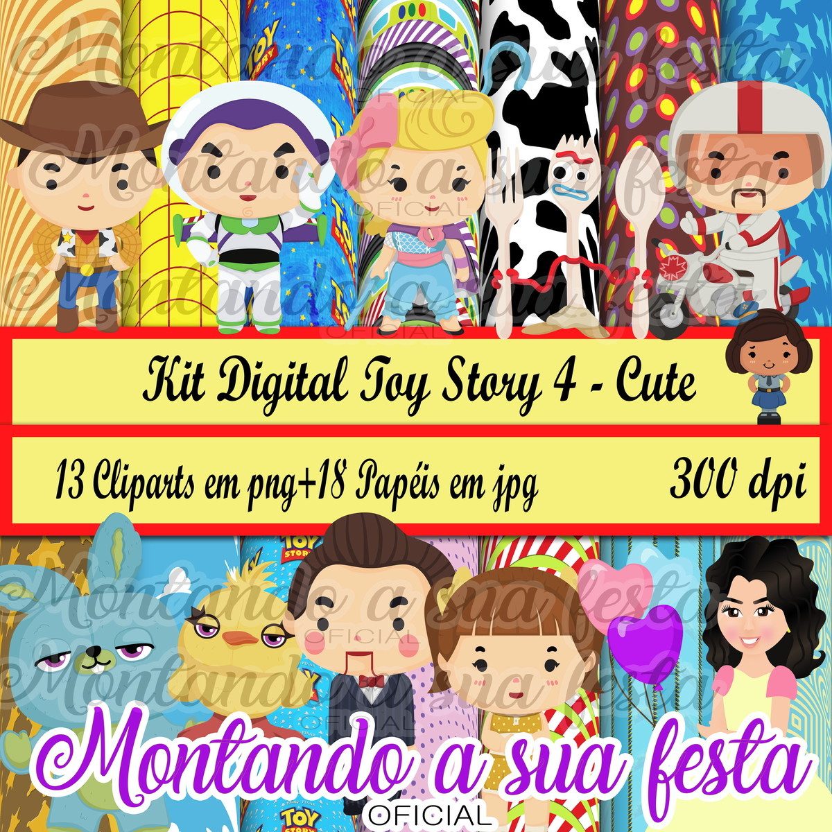 Kit Digital Toy Story 4 - Cute