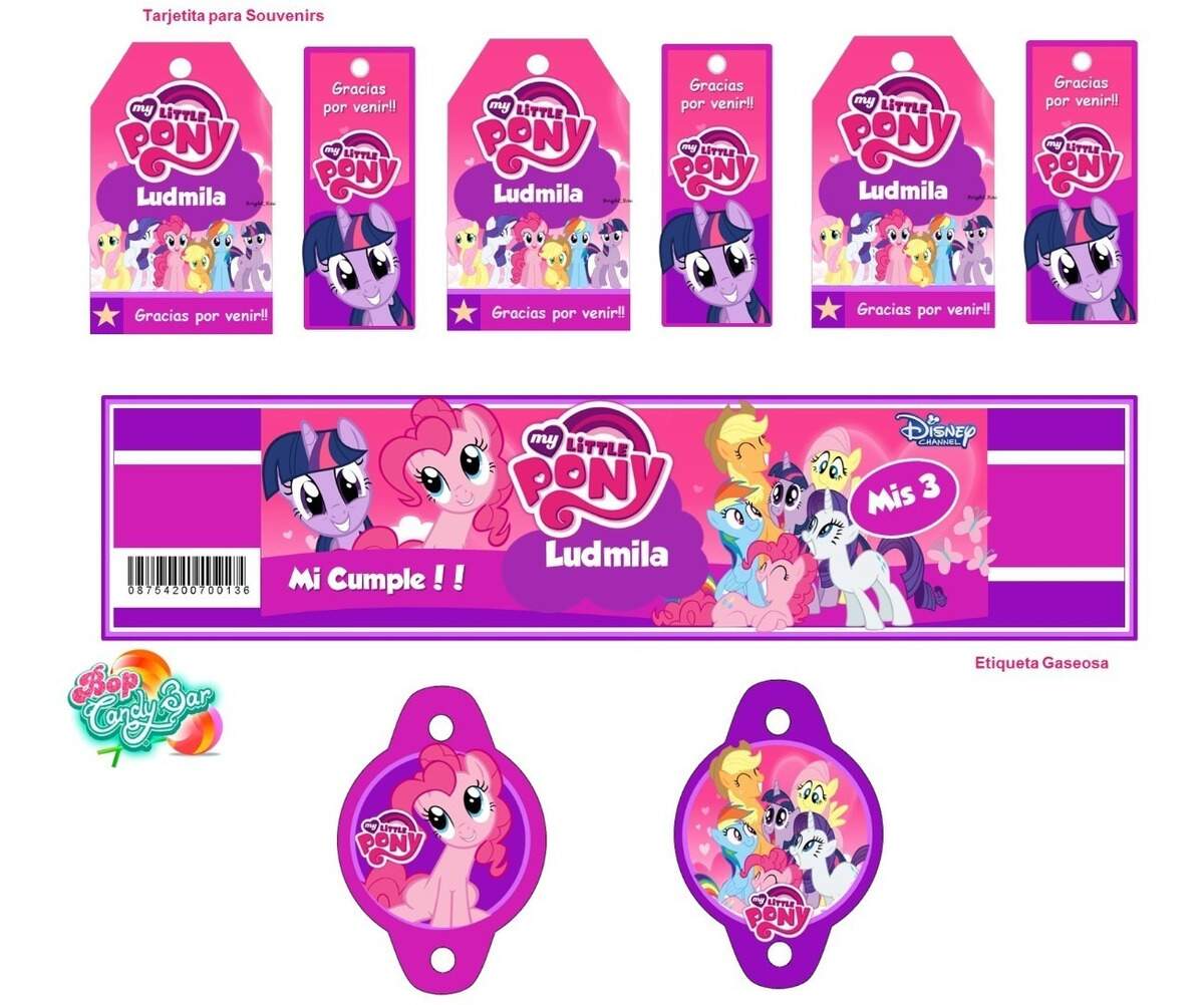 Kit Imprimible Candy Bar My Little Pony El Mas Completo