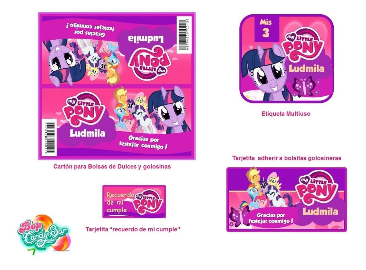 Kit Imprimible Candy Bar My Little Pony El Mas Completo