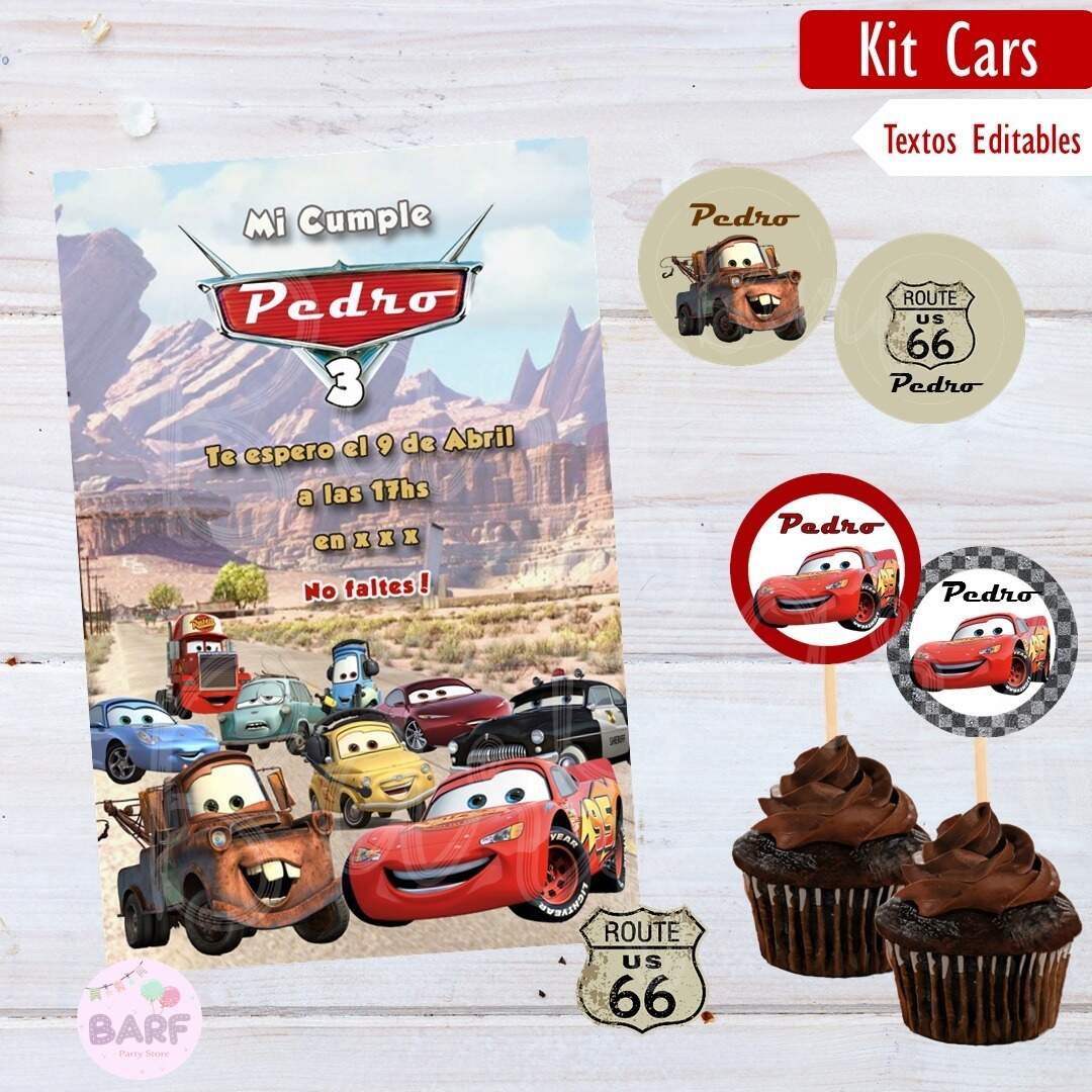Kit Imprimible Cars Editable Cumpleaños Candy Bar
