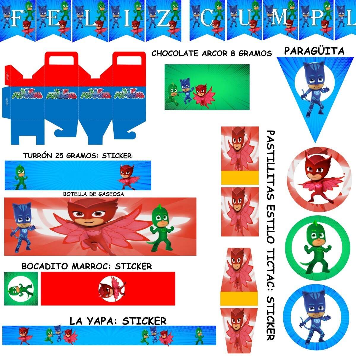 Kit Imprimible Pj Masks
