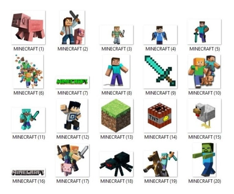 Kit Digital Minecraft Png (pague 1 Leve 3)