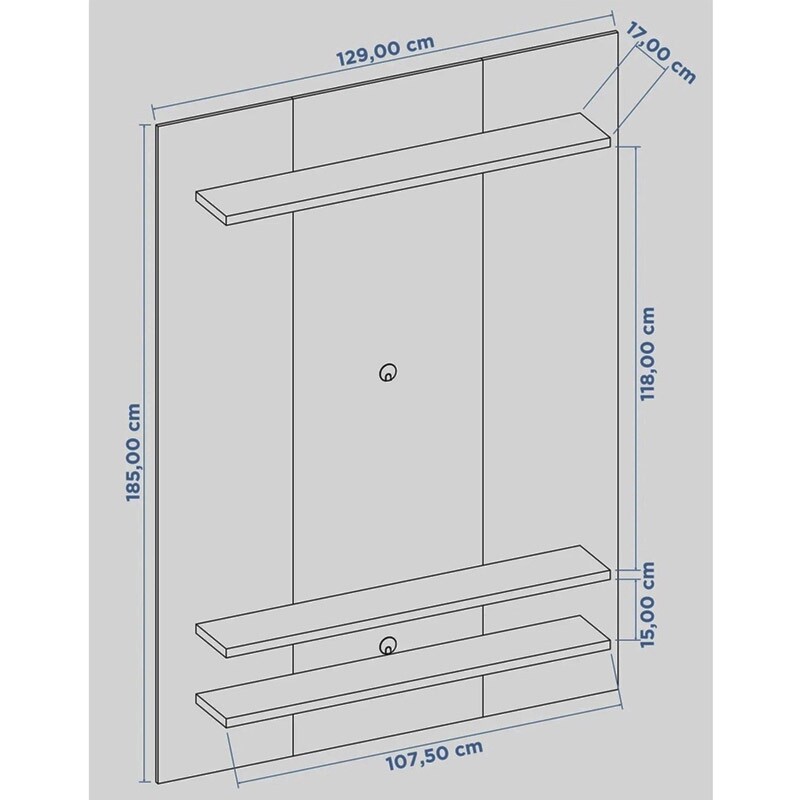 Painel NT 1195 Larg. 1.29m para TV até 50 Polegadas Branco Notável ...