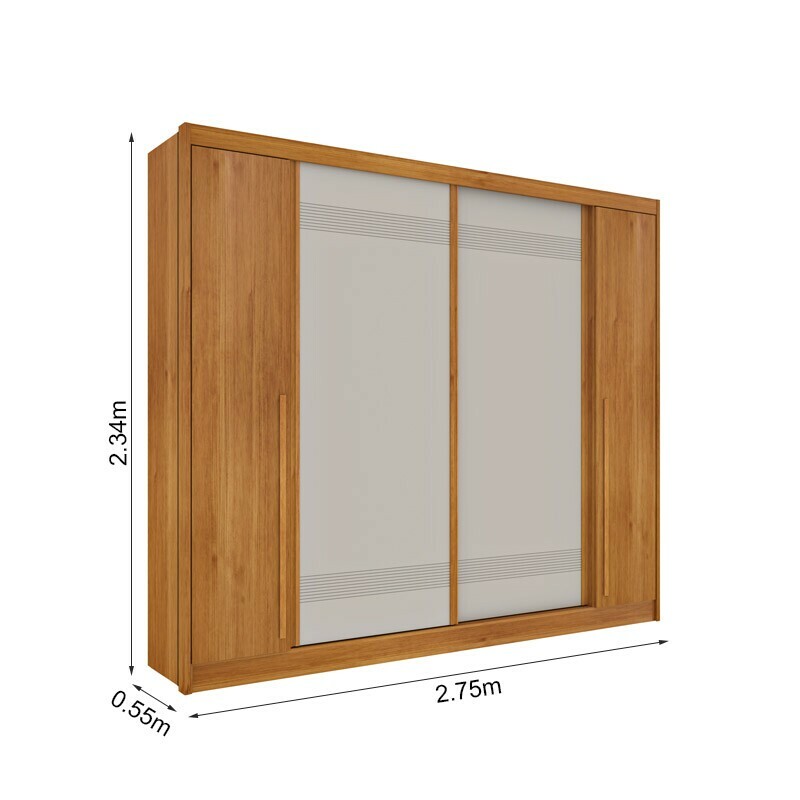 Guarda-Roupa Casal 4 Portas Cairo Larg. 2.75m Cinamomo/Off White Tcil ...
