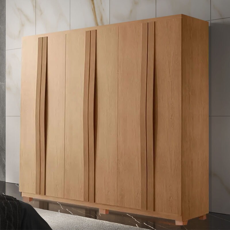 Roupeiro Grécia 6 Portas 100% MDF c/Pés Larg. 1.80m Nature Rufato ...