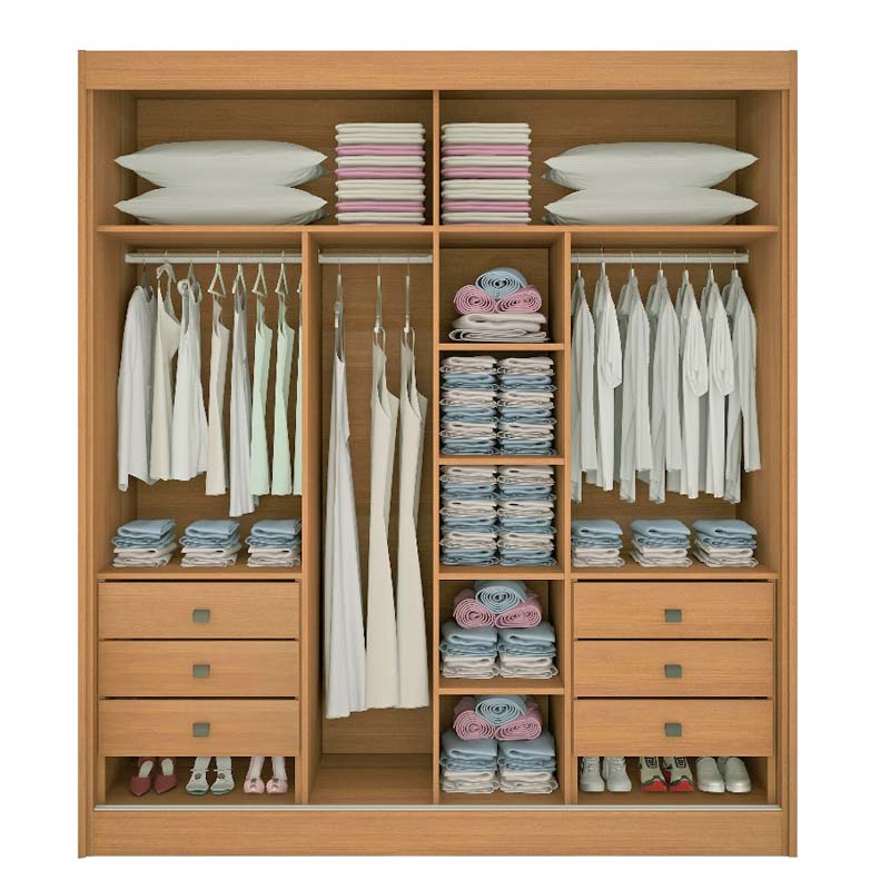 Guarda-Roupa Casal 2 Portas Cancun Ripado MDF Cinamomo/Off White Larg ...