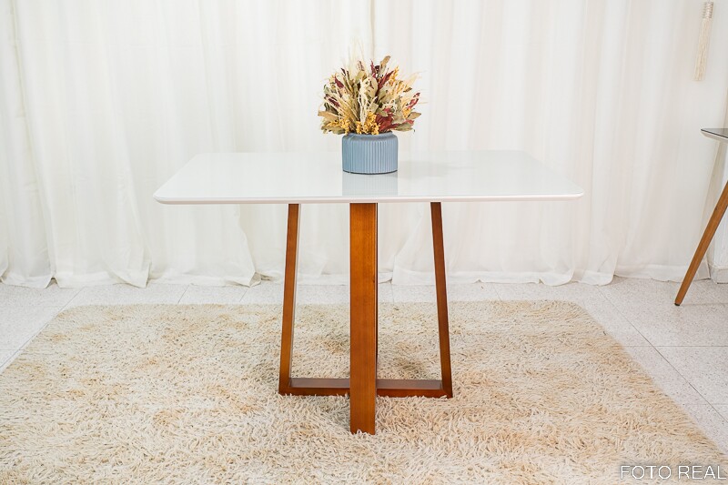 Mesa de Jantar Pedro Mel Vidro Off 120×80 4 Cadeiras Lisboa Veludo ...