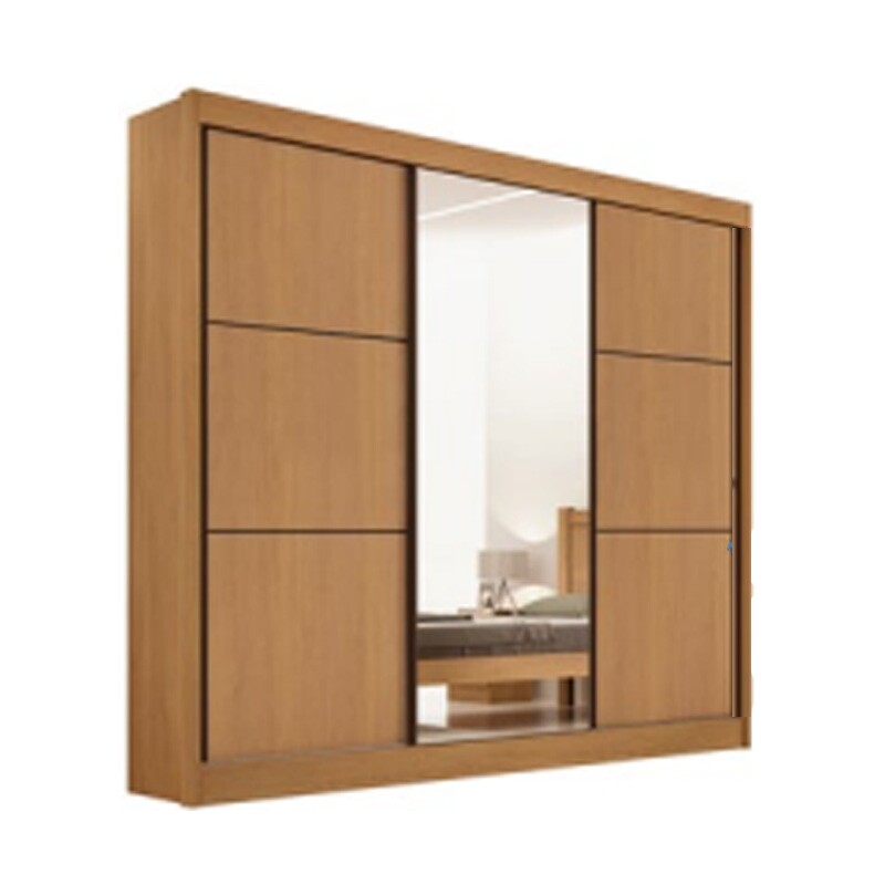 Guarda-Roupa Casal 3 Portas 6 Gavetas Cristal 100% MDF Cinamomo/Off ...