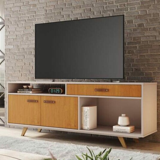 Rack Ímpar para TV até 65 Polegadas Off/Cinamomo JCM - MV Móveis e ...